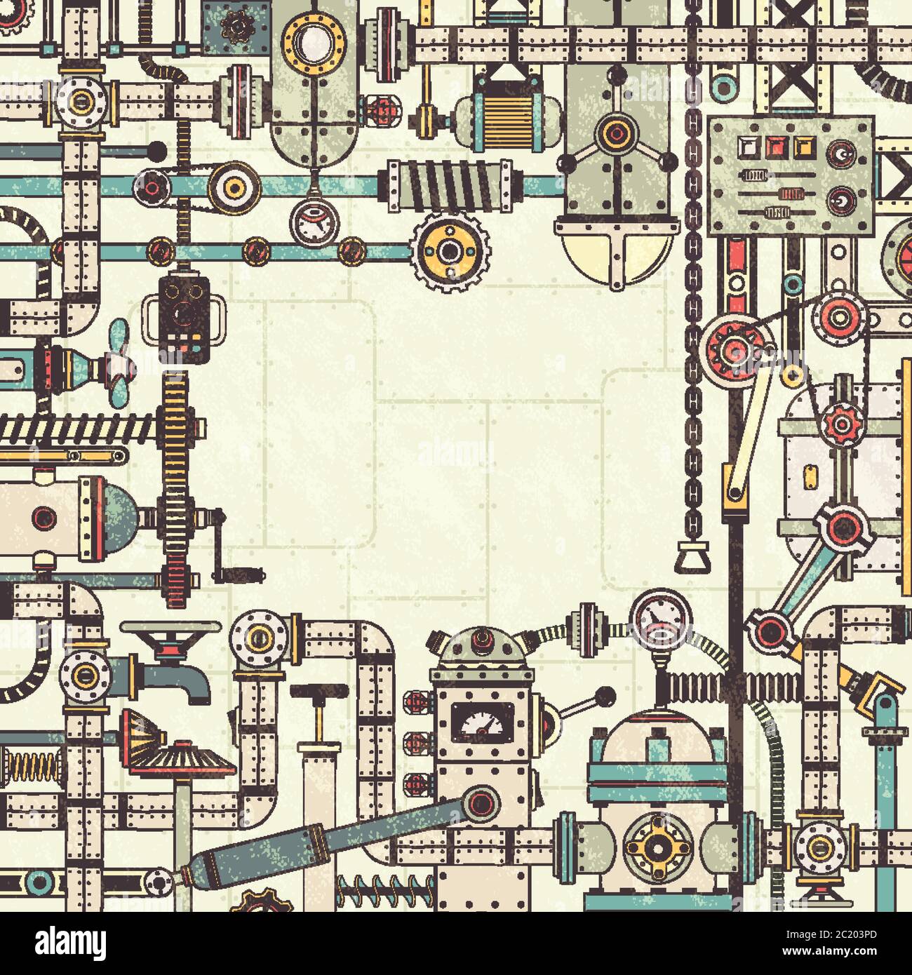 Old engine parts Stock Vector Images - Alamy