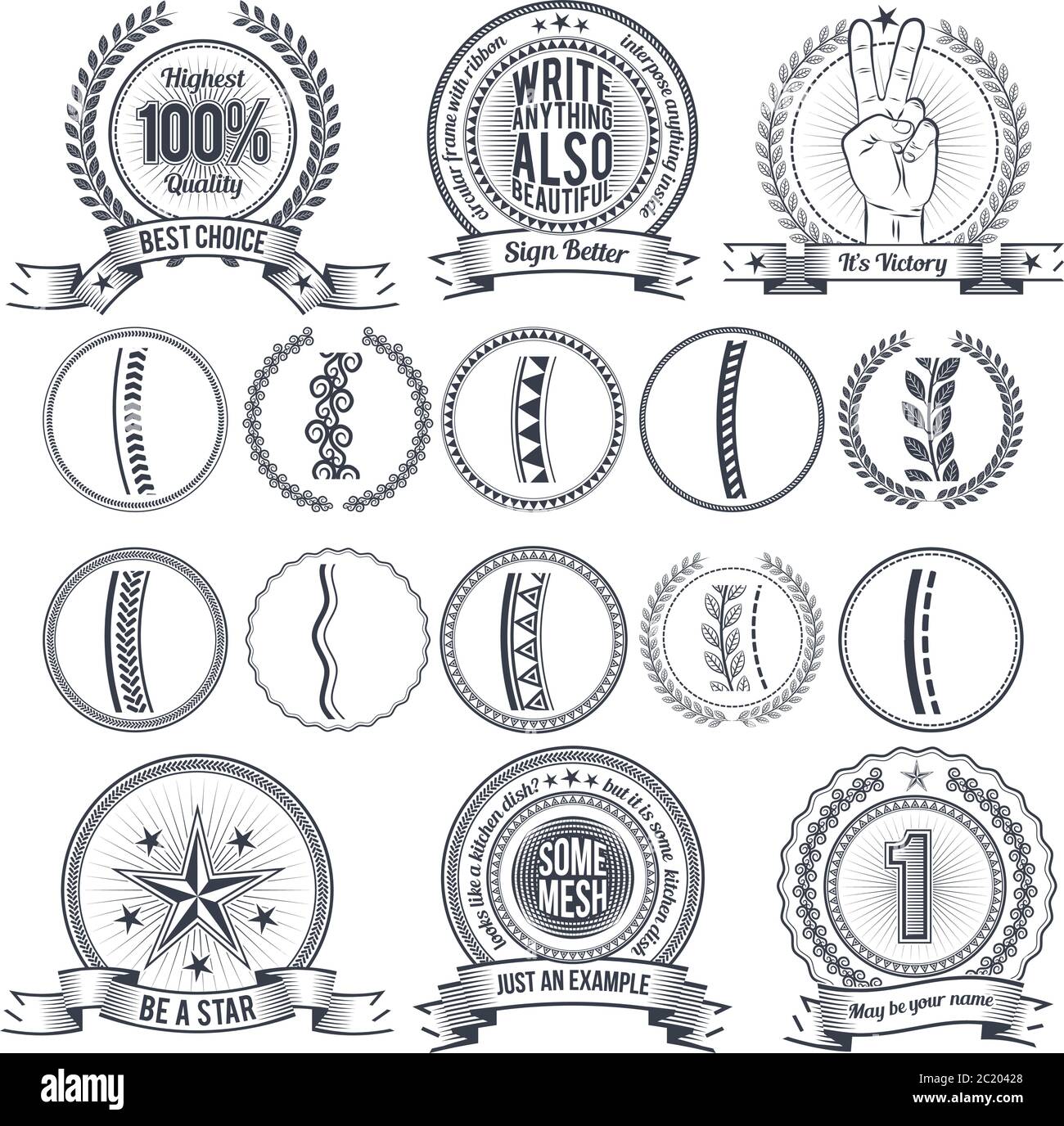 Vintage labels border background Cut Out Stock Images & Pictures - Alamy