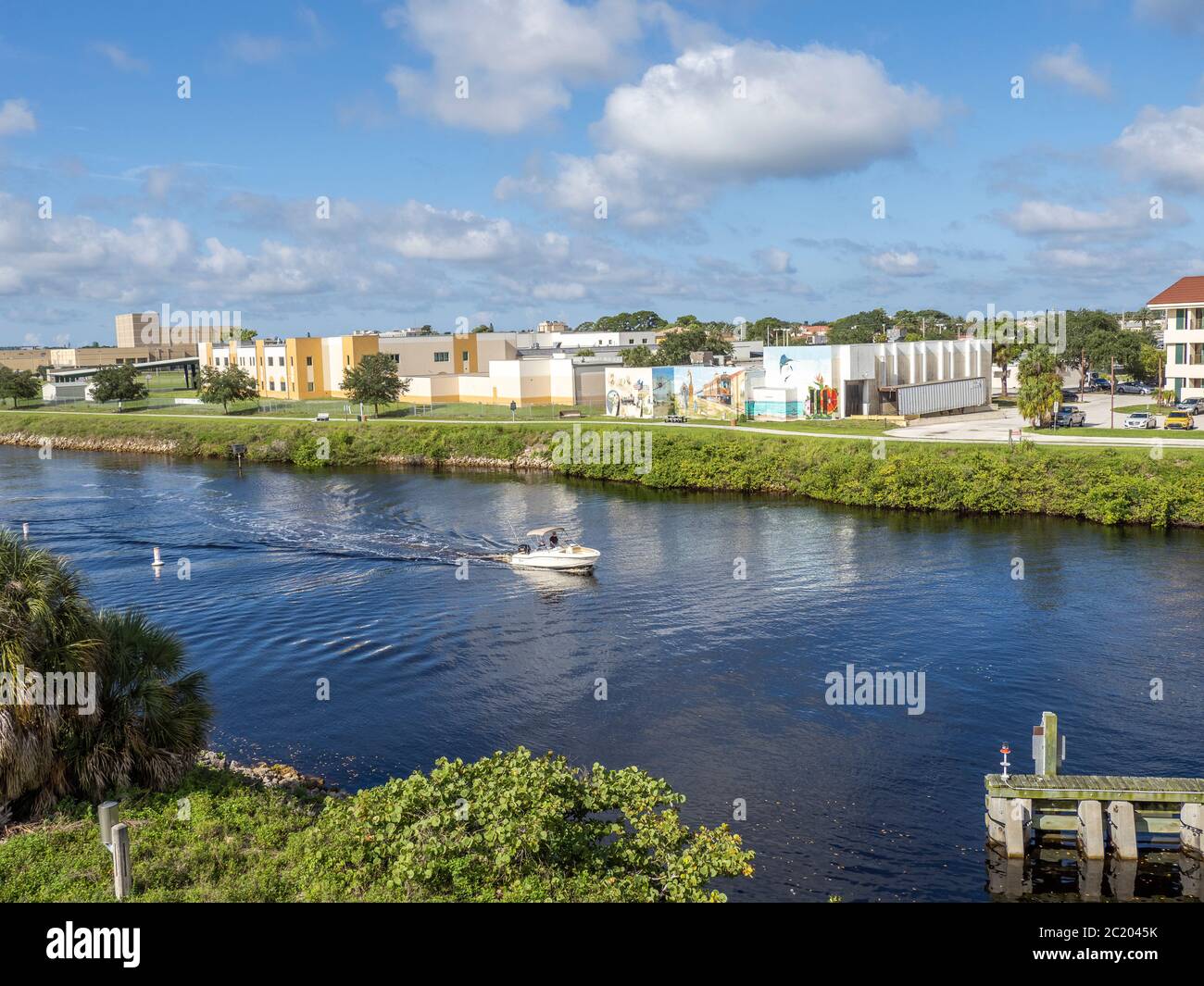 The Gulf Intracoastal Waterway in the Gulf coast city of Venice Florida ...