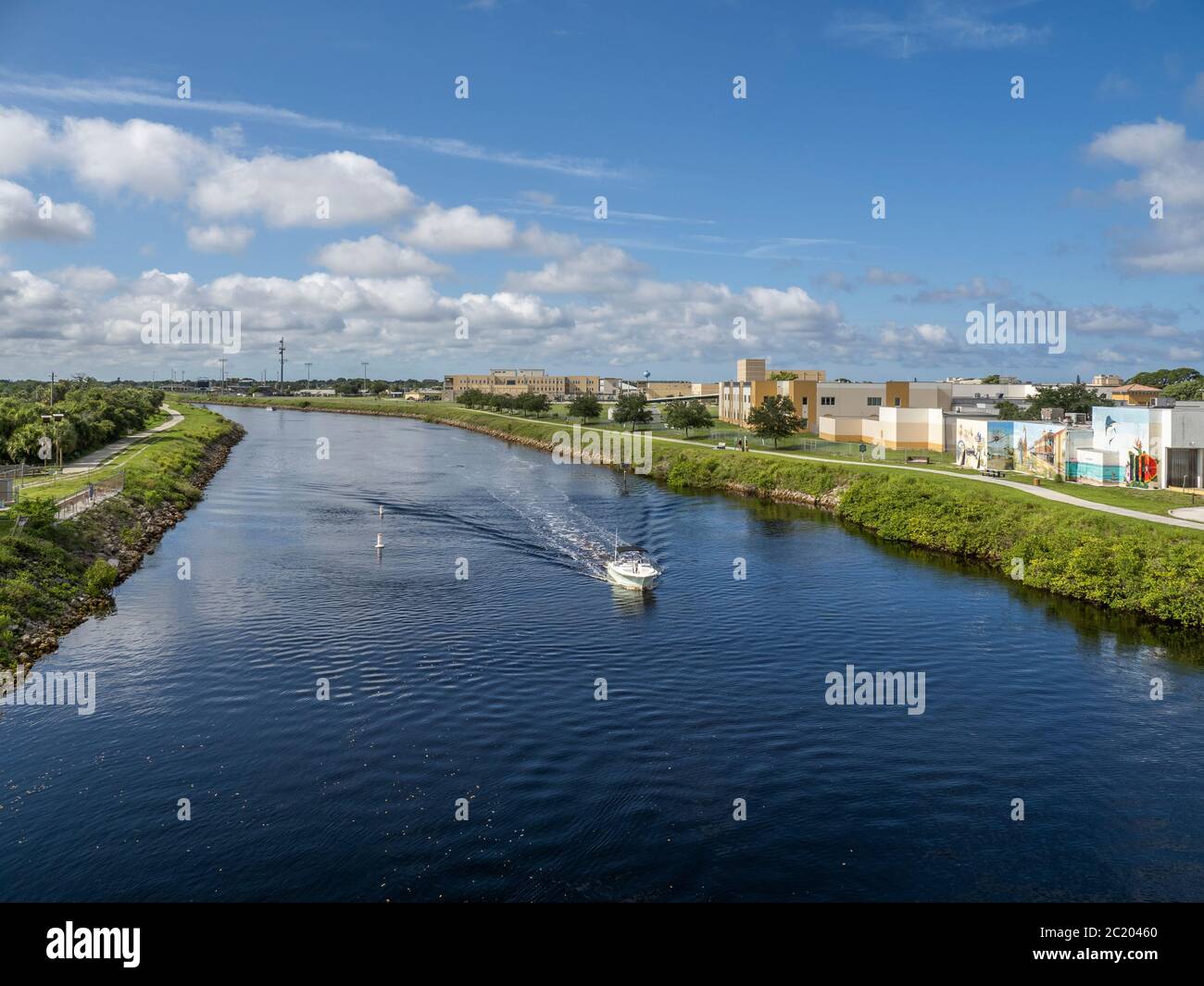 The Gulf Intracoastal Waterway in the Gulf coast city of Venice Florida ...