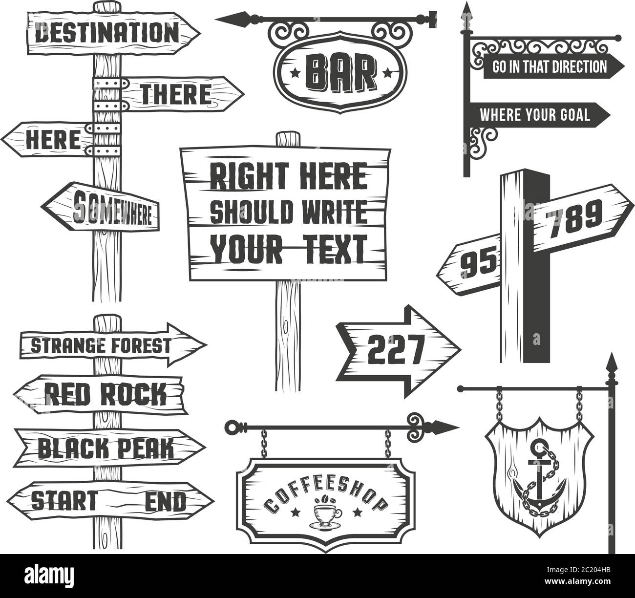 Signpost drawing hi-res stock photography and images - Alamy