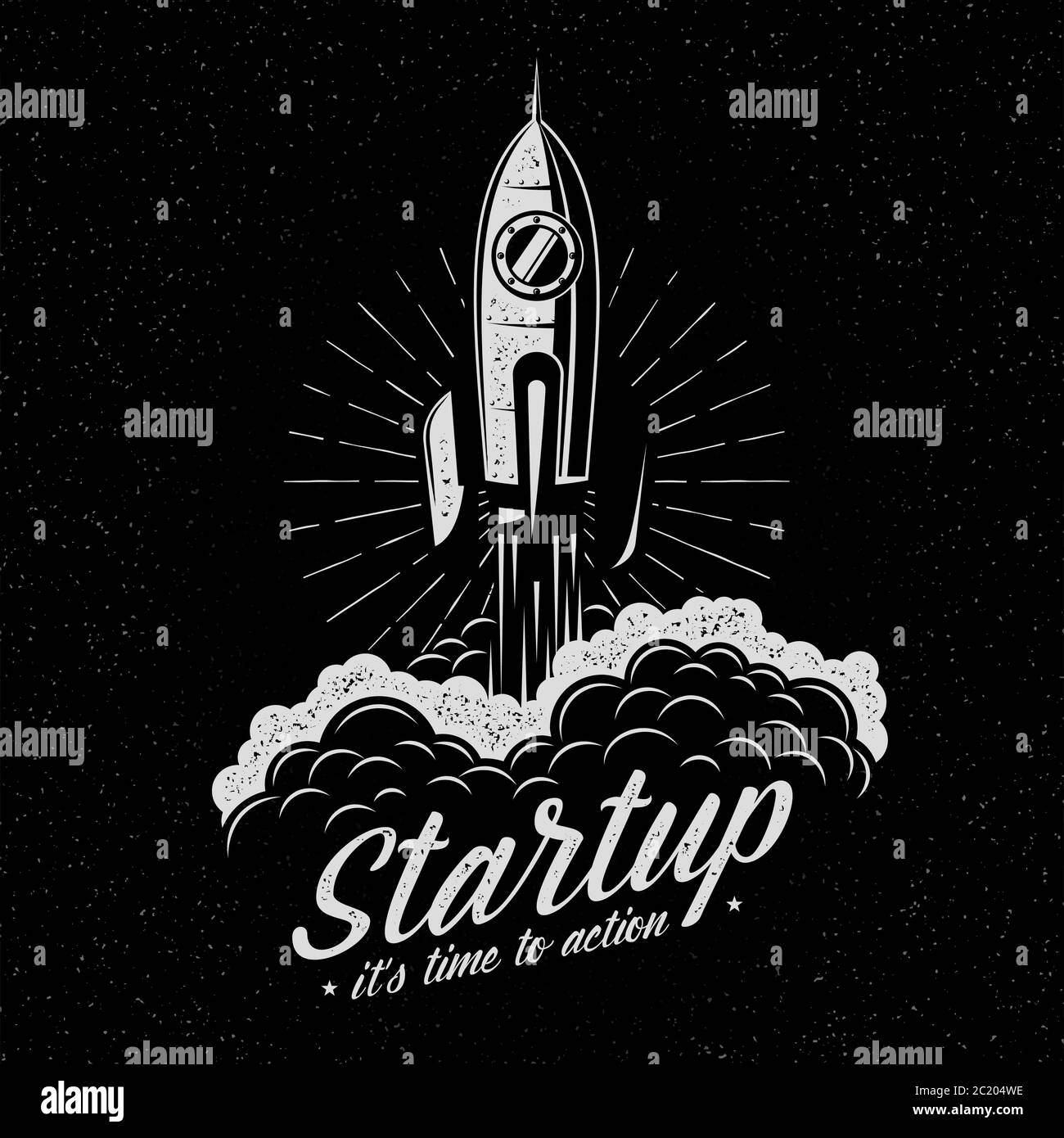 Space rocket ship Black and White Stock Photos & Images - Alamy