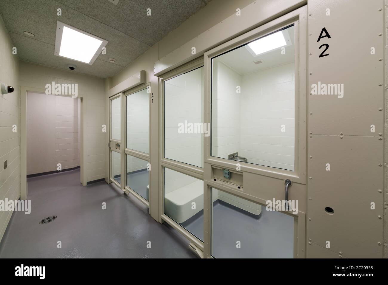 New detention cells at a court house Stock Photo - Alamy