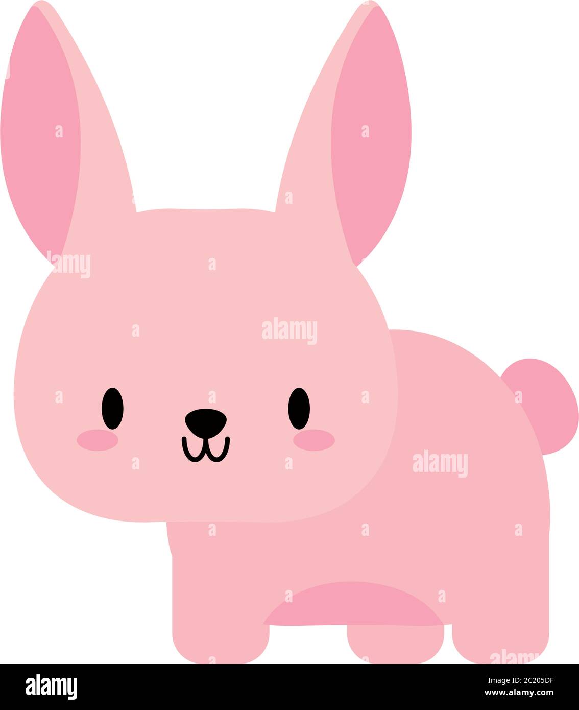 cute rabbit baby kawaii, flat style icon vector illustration design ...