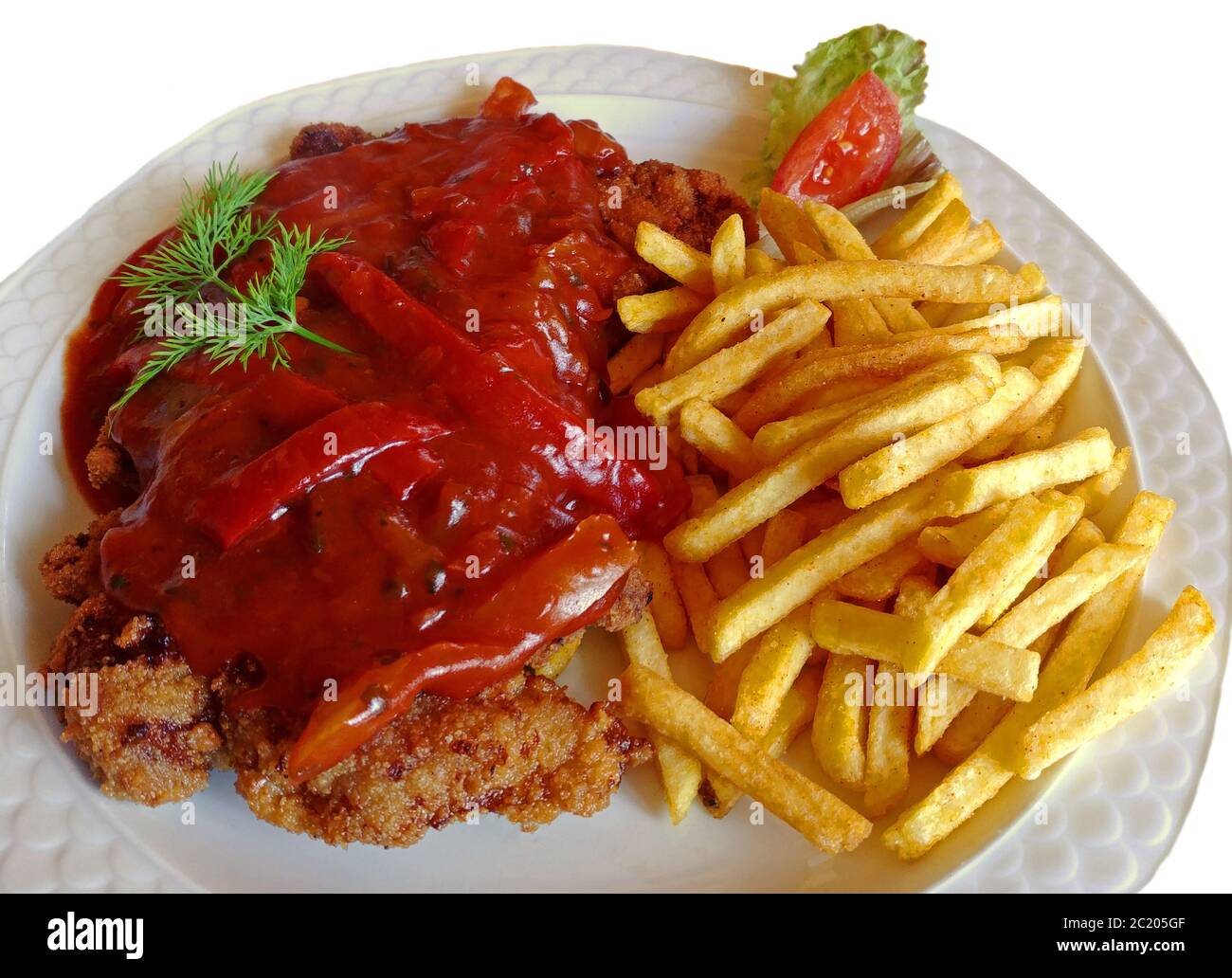 schnitzel with gypsy sauce Stock Photo - Alamy