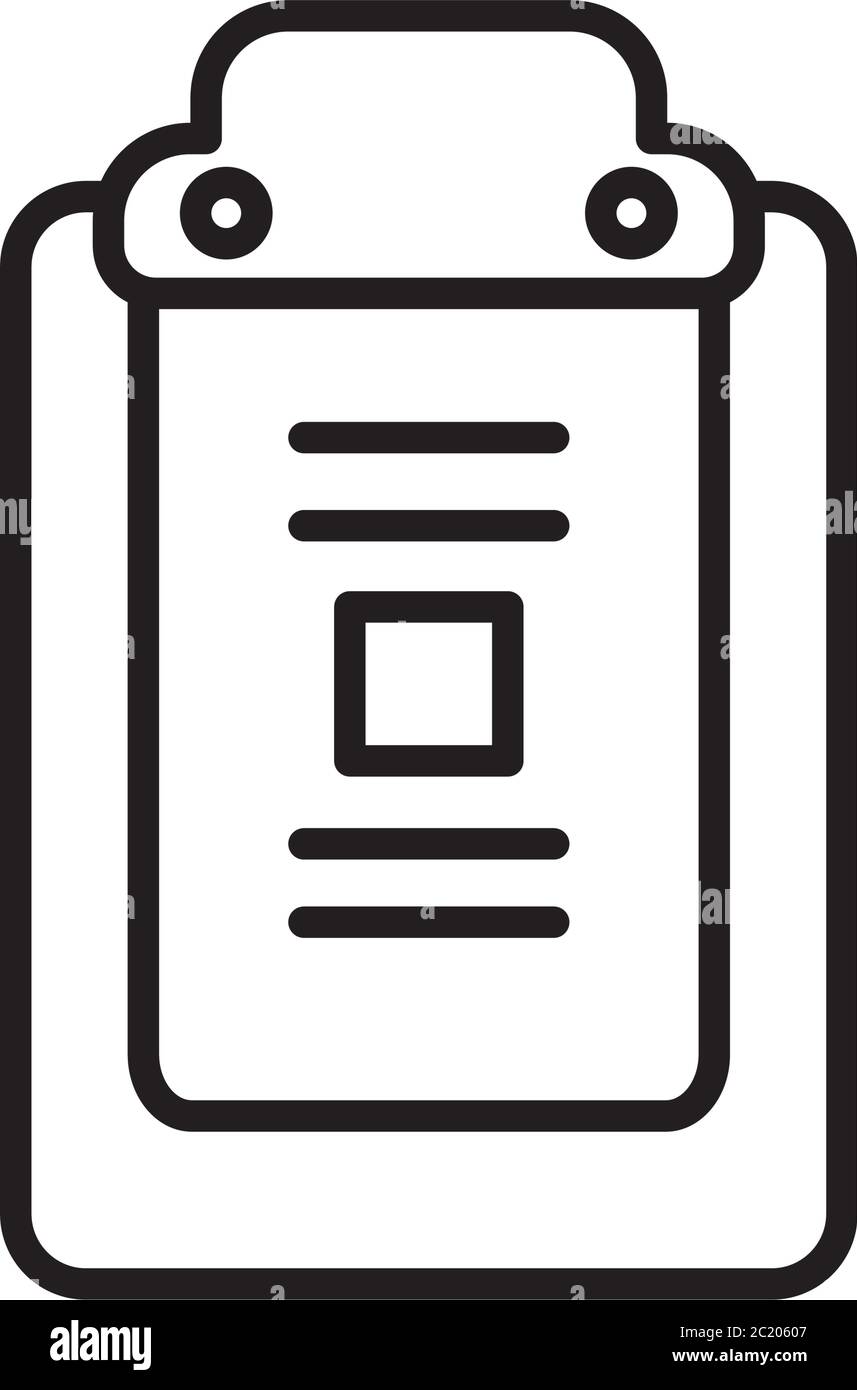 medical report icon over white background, line style, vector ...