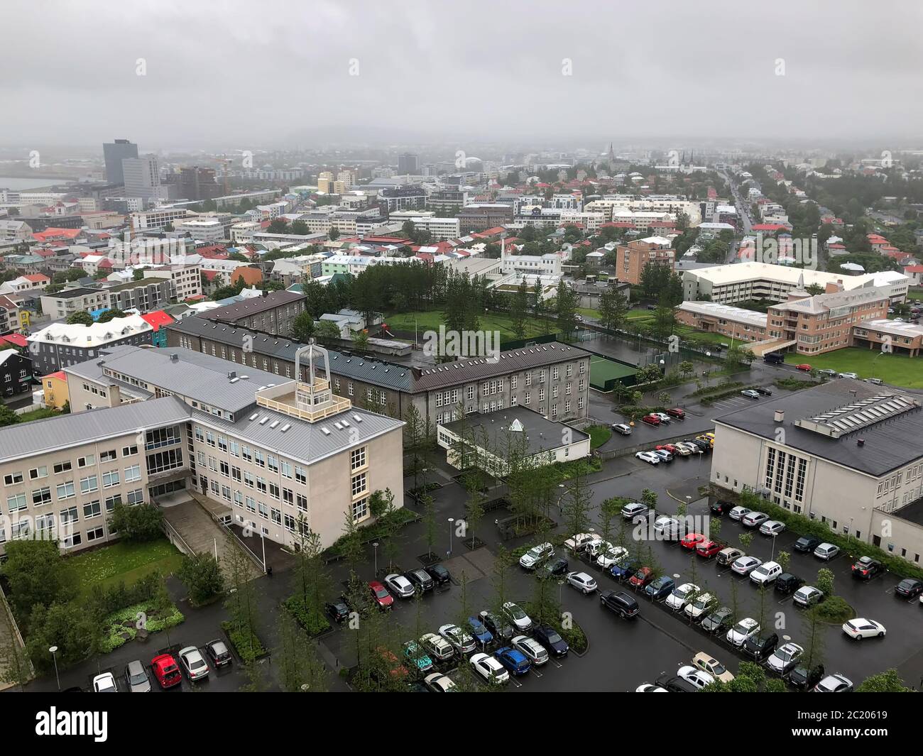 Panorama view of colorful houses in Reykjavik city center, Iceland ...