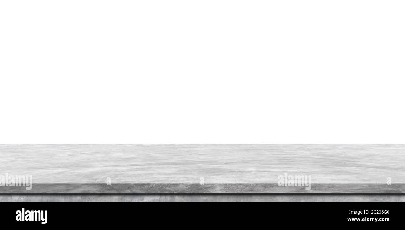 Empty marble table or shelf isolated on white background. For design or ...