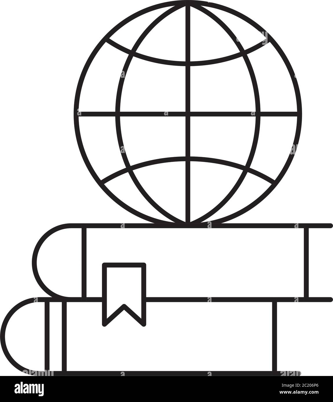 global sphere on ebooks silhouette style icon design, Education online ...