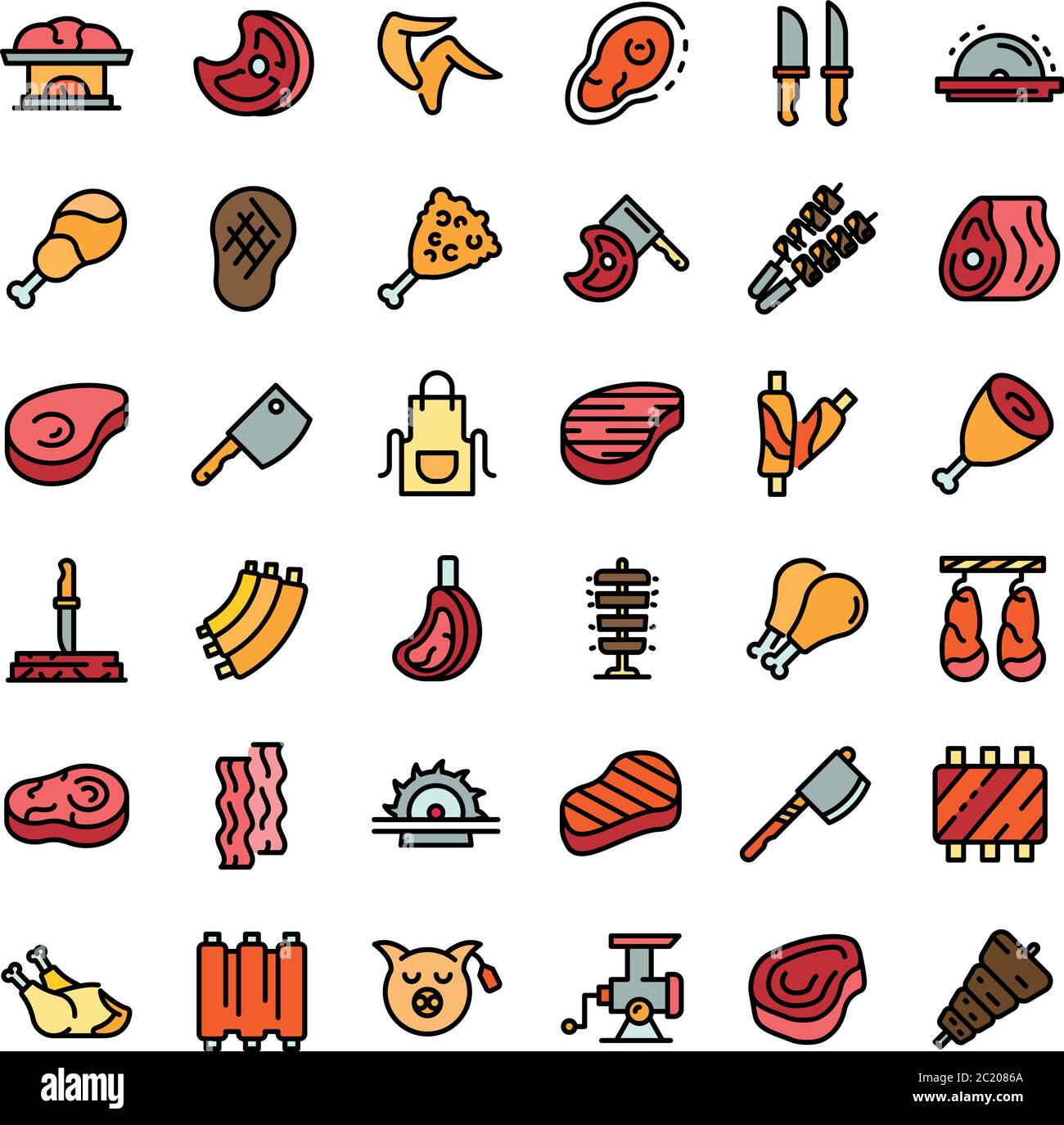Meat icons set line color vector Stock Vector Image & Art - Alamy Meat icons set line color vector Stock Vector Image & Art - Alamy