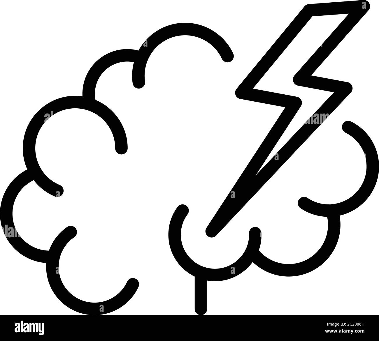 Lightning cloud icon, outline style Stock Vector Image & Art - Alamy