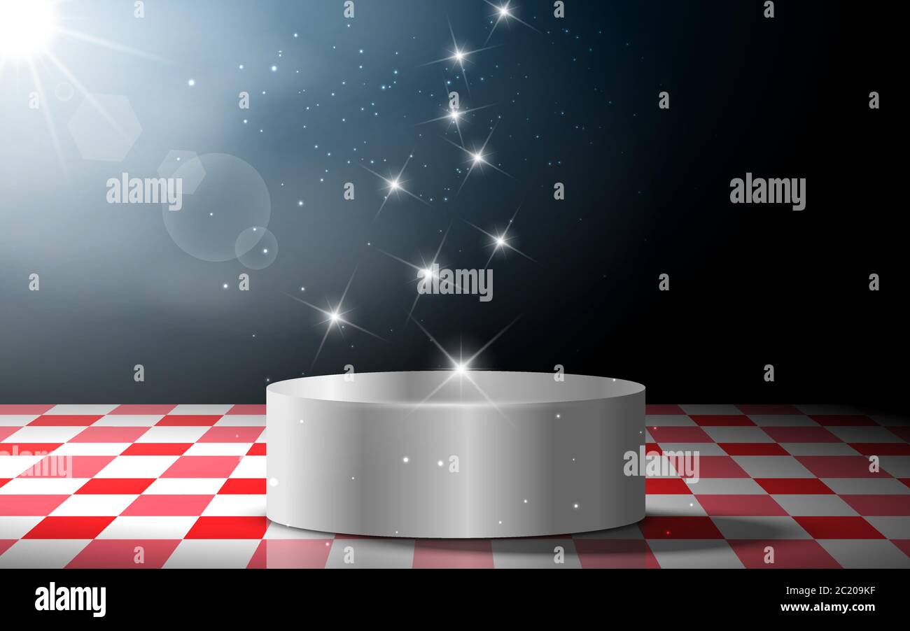 silver podium with spotlight on the stage Stock Vector Image & Art - Alamy