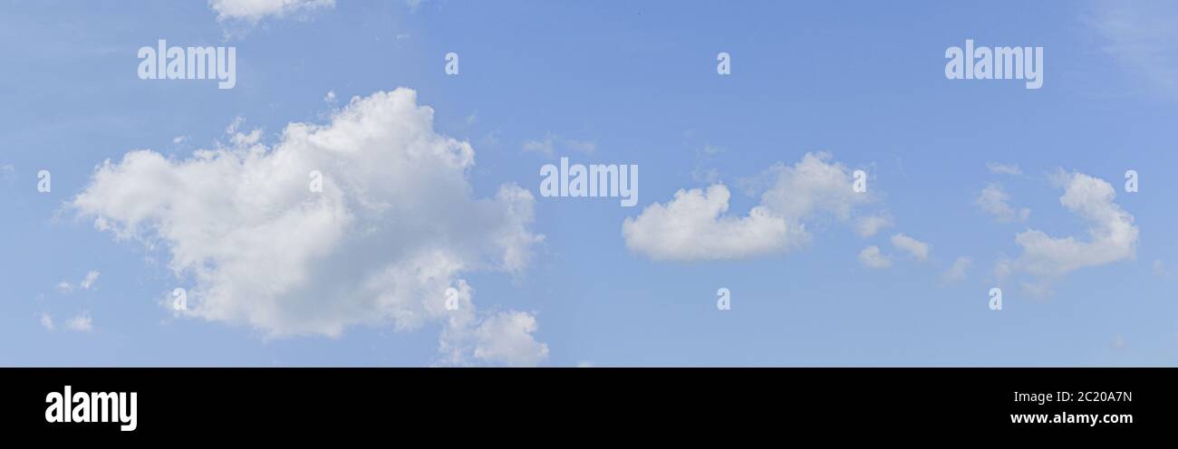 panoramic blue sky background with white clouds Stock Photo - Alamy