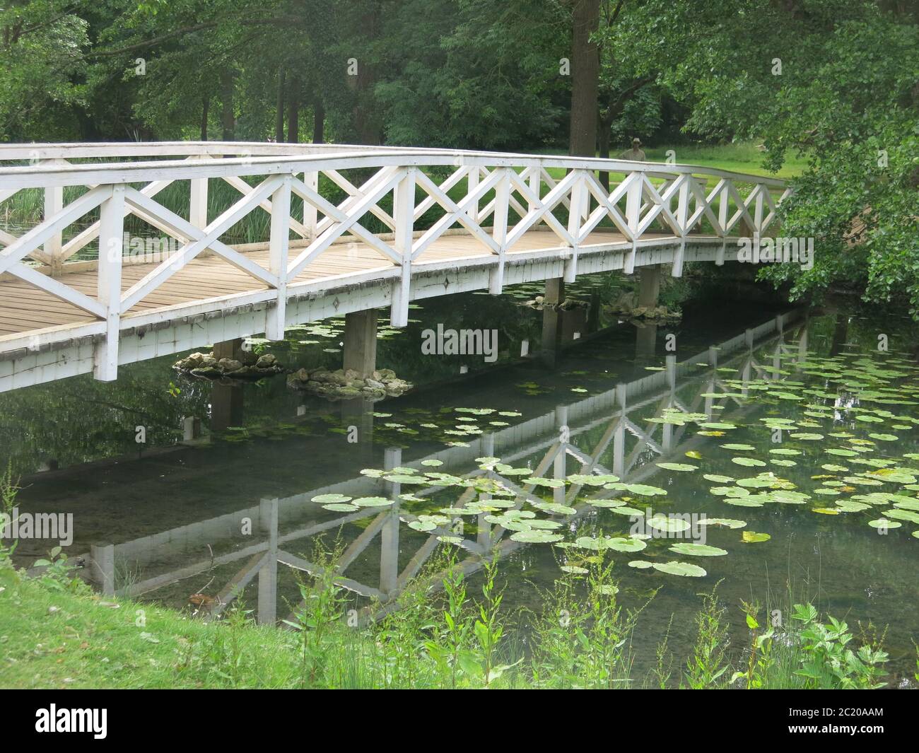 A white painted oak wooden bridge over the River Styx; one of the ...