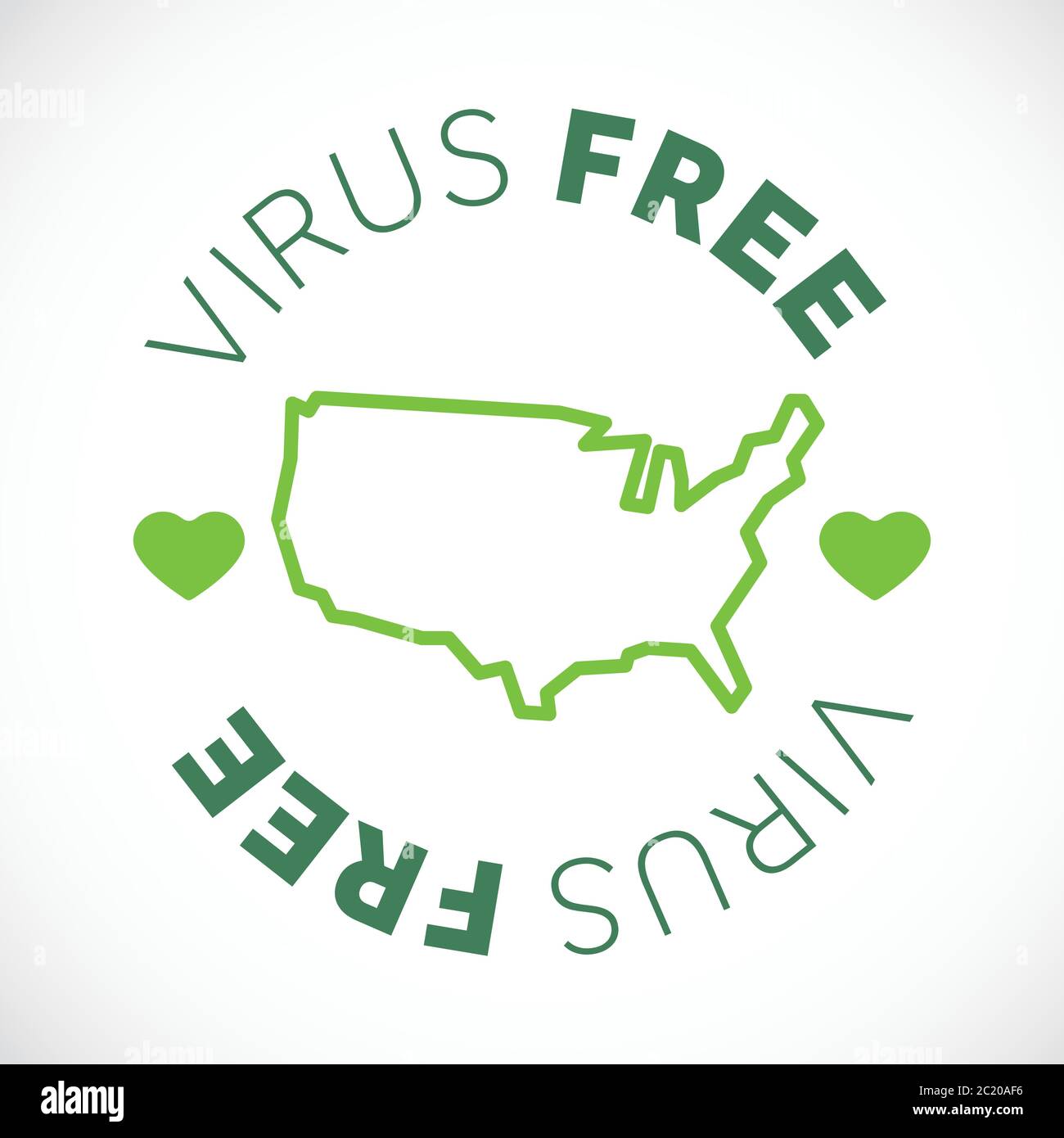 USA map cornavirus free zone. Virus clear area Stock Vector Image & Art ...