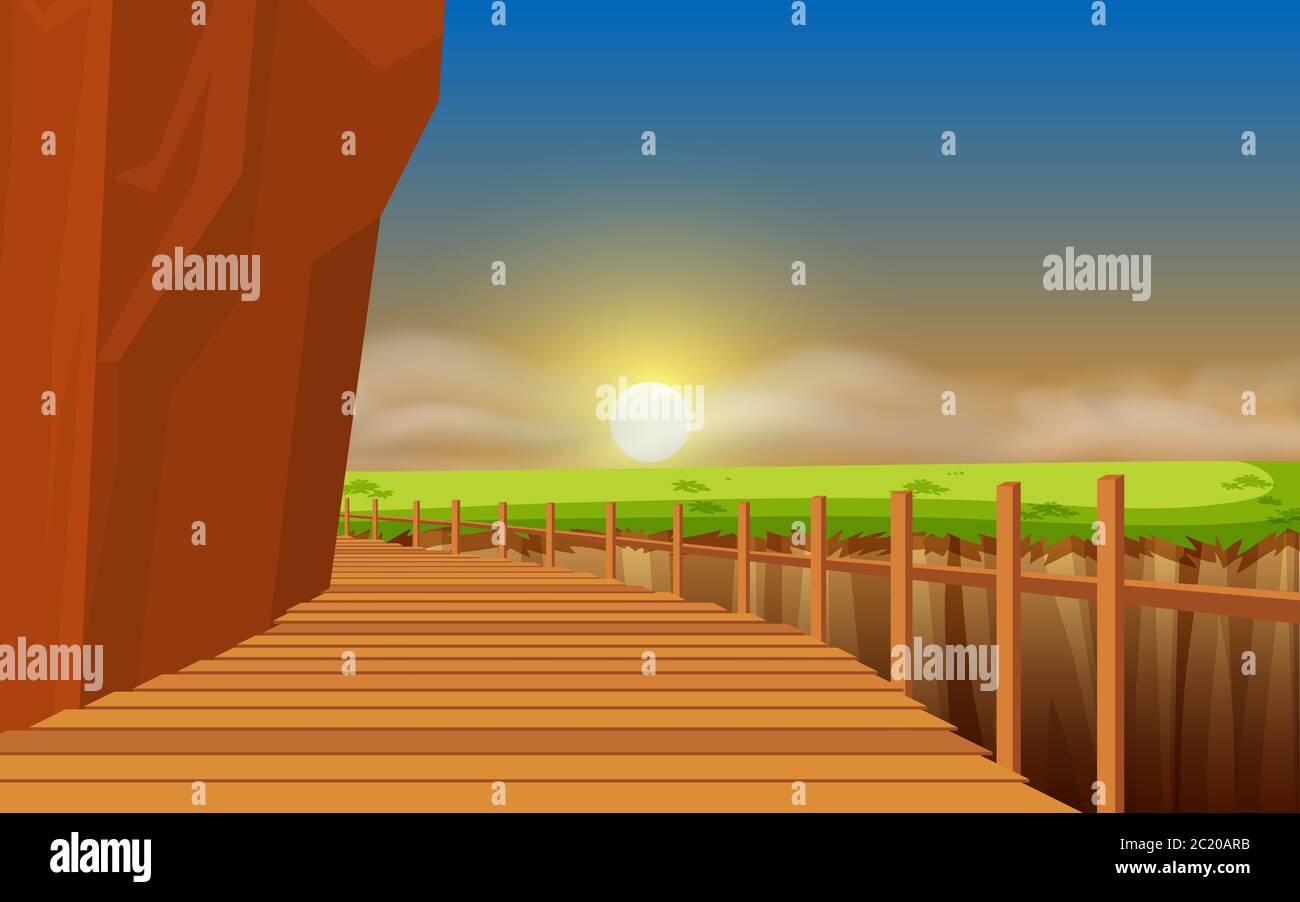 landscape of sunrise on the cliff in the morning Stock Vector Image ...