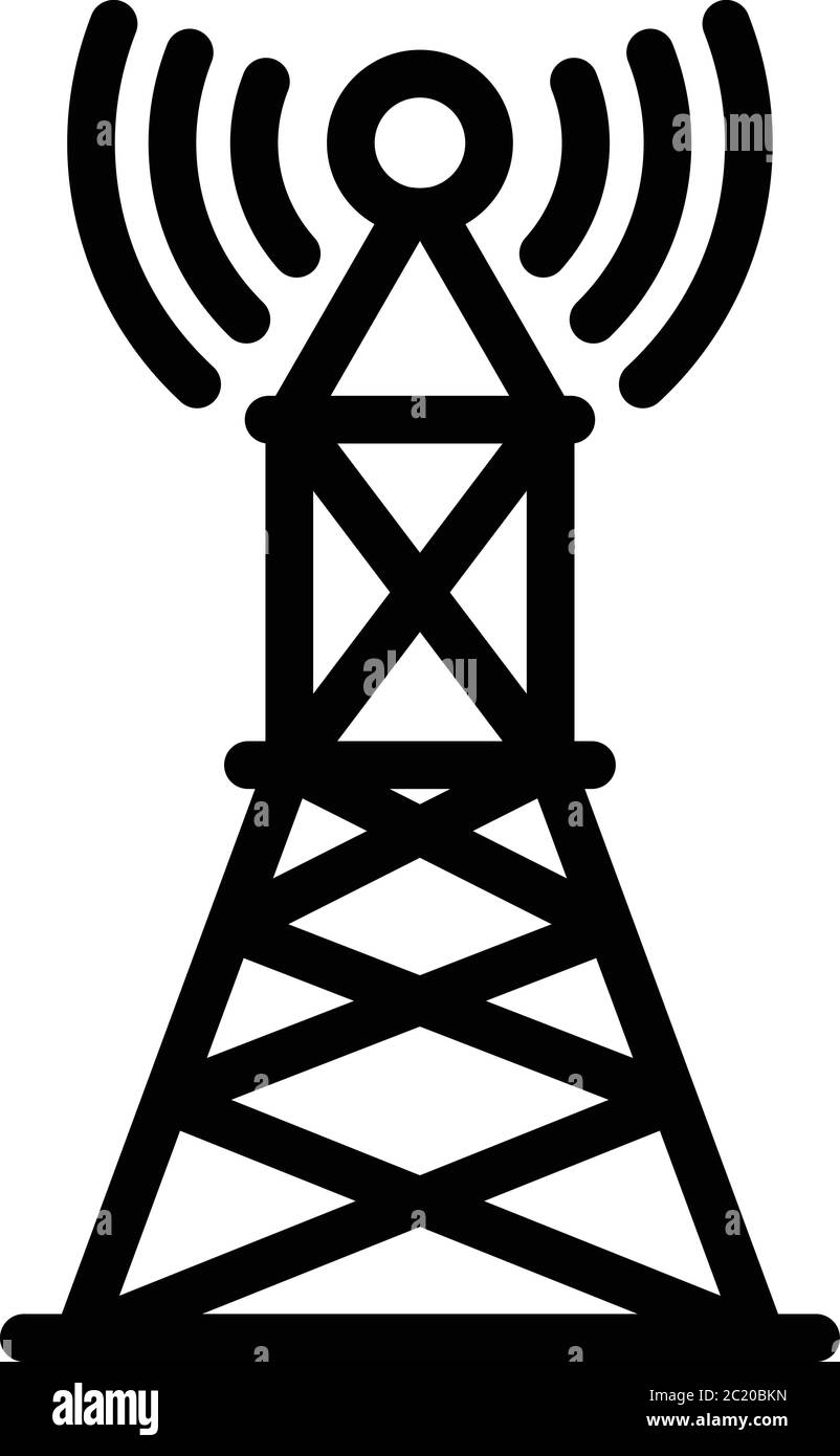 Signal tower icon, outline style Stock Vector Image & Art - Alamy