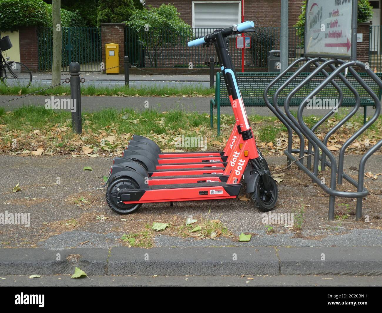 Cologne, Germany. 10th June, 2020. E scooters of the Dutch e-scooter ...