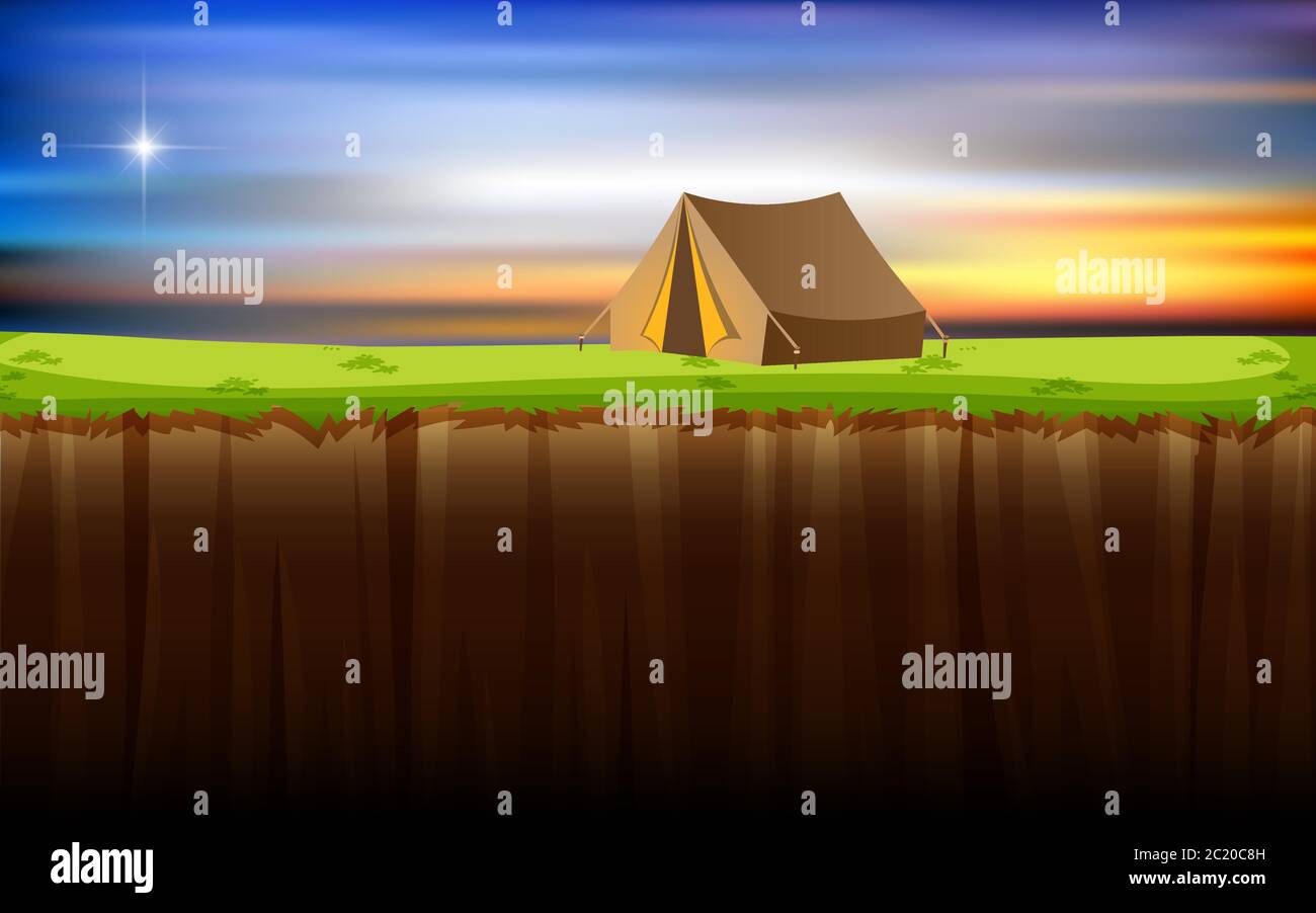 Tent camping in wilderness Stock Vector Images - Alamy
