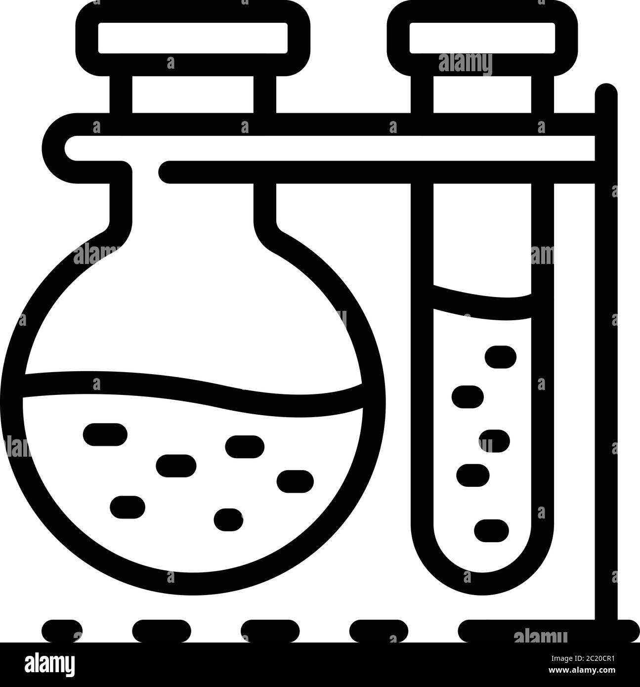 Tube and flask chemistry icon, outline style Stock Vector Image & Art ...