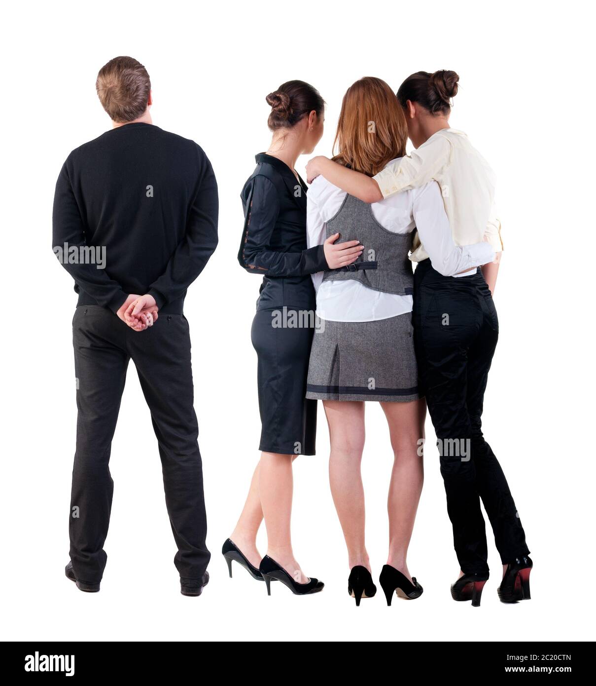 Back view group business people in suit. Business team. Rear view ...