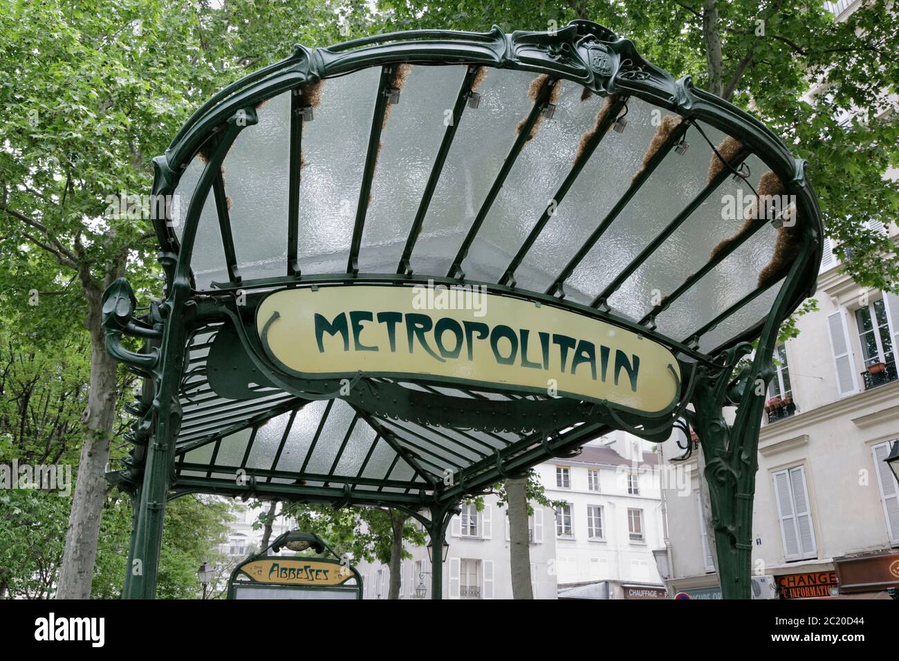 Paris Metro sign at the foot of Montmartre Stock Photo - Alamy