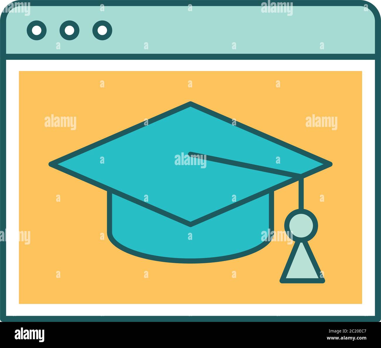 website with graduation cap line and fill style icon design, Education ...