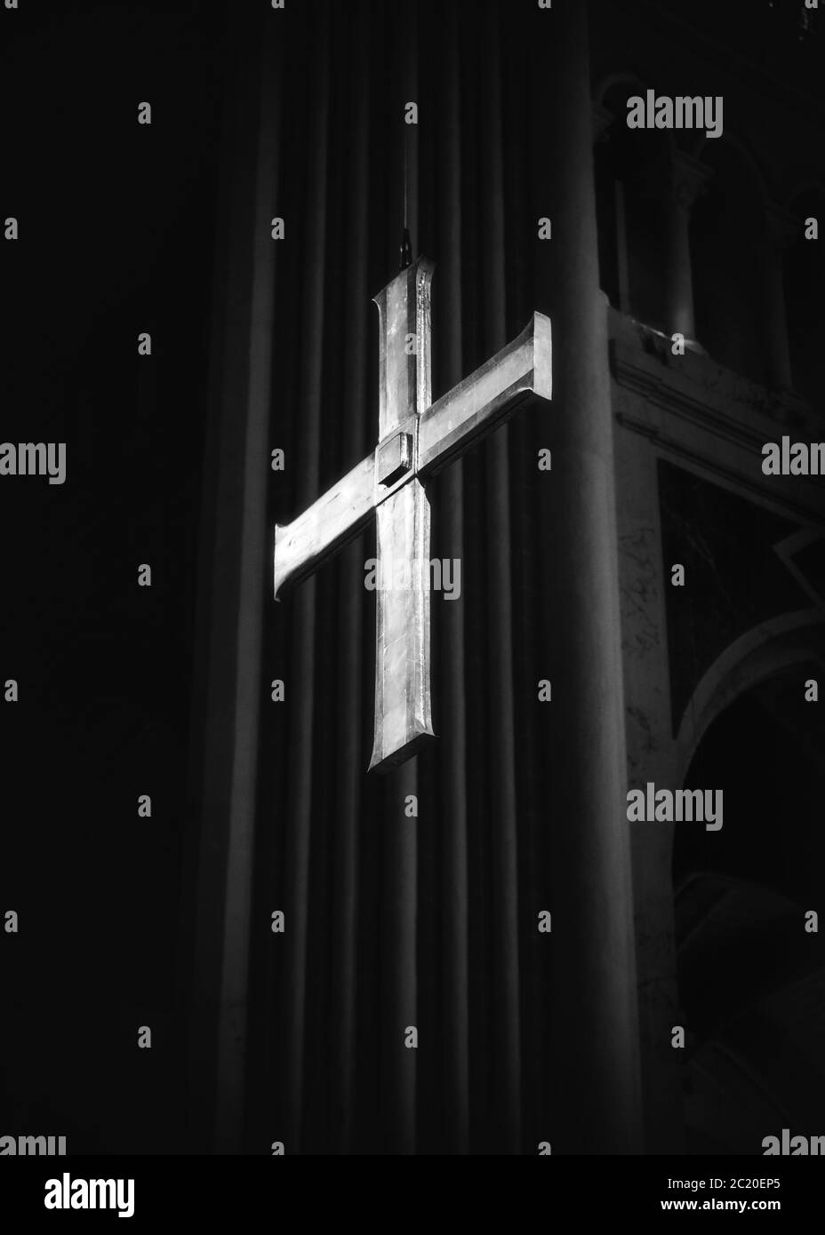 Christian cross crucifix symbol Black and White Stock Photos & Images ...