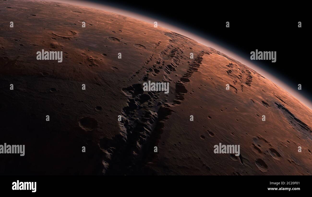 Mars Planet Rotating in the outer space.. Orbiting Planet Mars ...