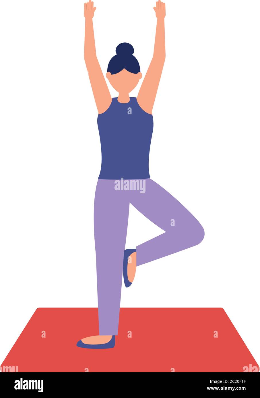 Woman doing yoga at mat design, Gym sport bodybuilding healthy ...