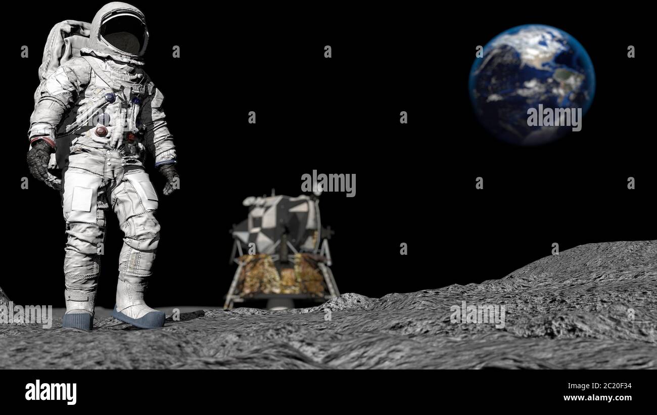 Astronaut Walking On The Moon