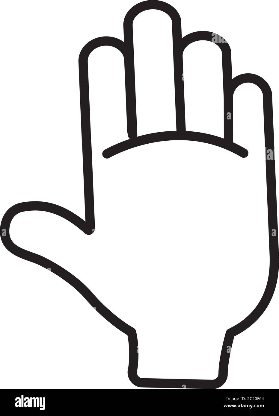 clean hand icon over white background, line style, vector illustration ...