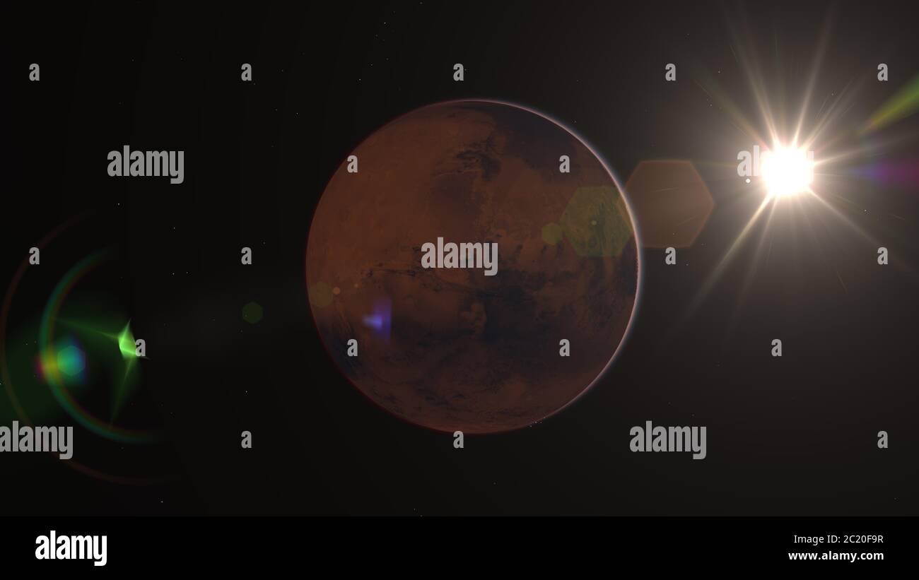 Mars Planet Rotating in the outer space.. Orbiting Planet Mars ...
