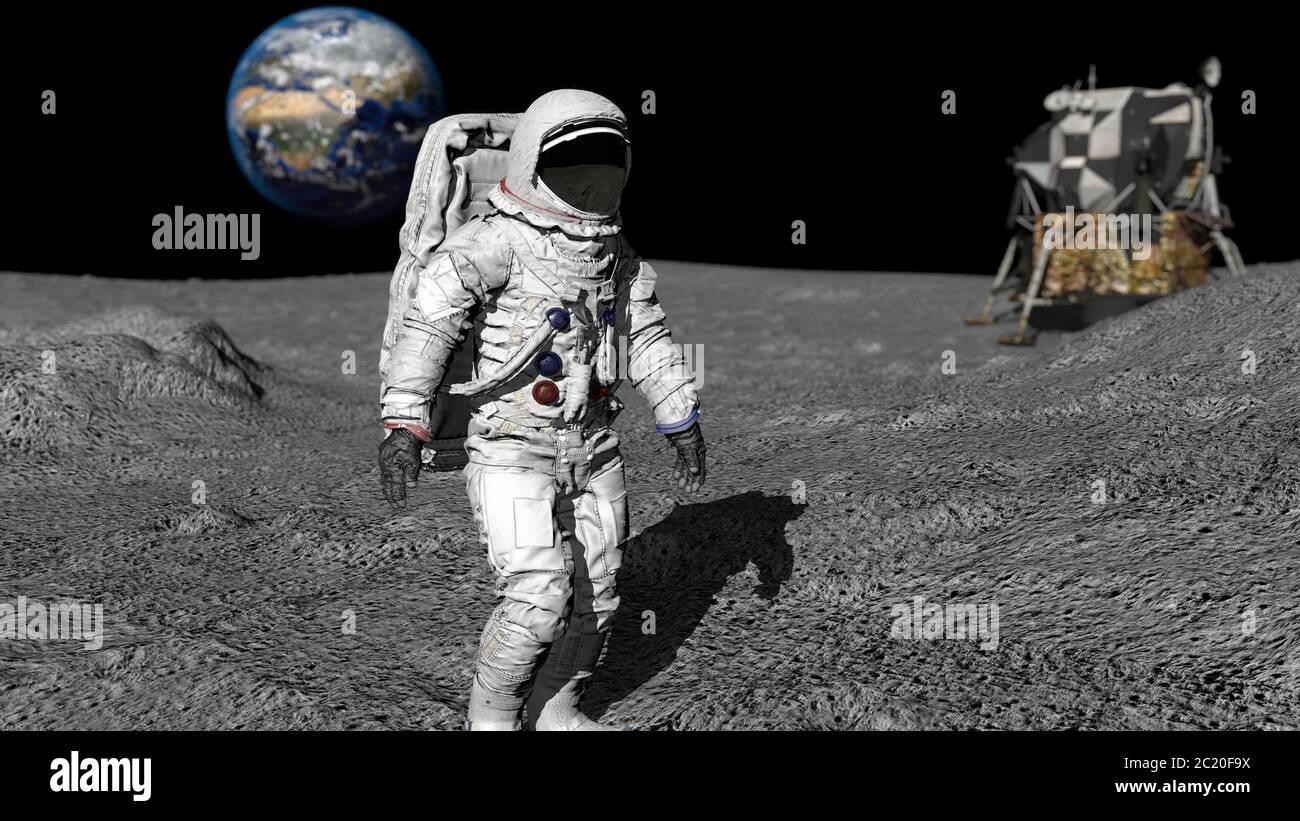 Astronaut Walking On The Moon
