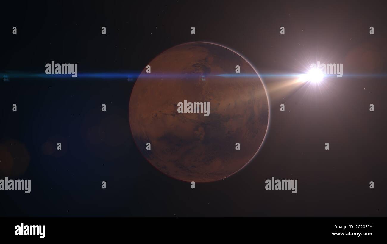 Mars Planet Rotating in the outer space.. Orbiting Planet Mars ...