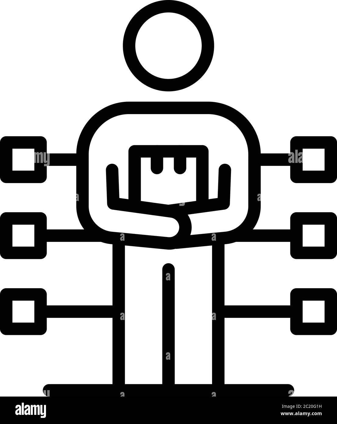 Multitasking man icon, outline style Stock Vector Image & Art - Alamy