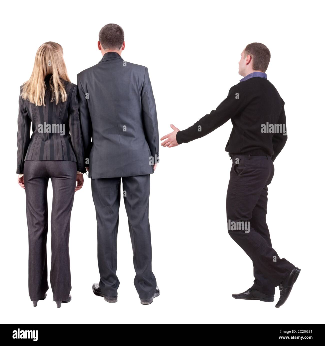 Back view group business people in suit. Business team. Rear view ...