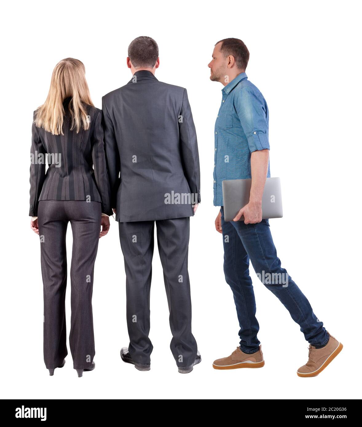 Back view group business people in suit. Business team. Rear view ...