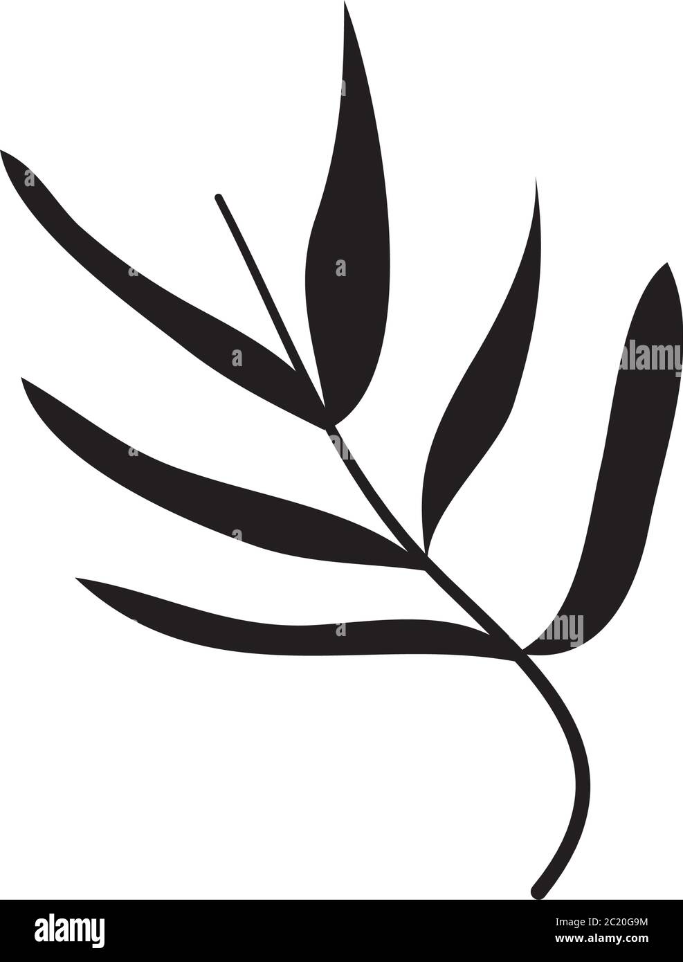 rowan leaf icon over white background, silhouette style, vector ...