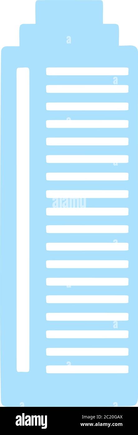 building tower architecture isolated icon design white background ...