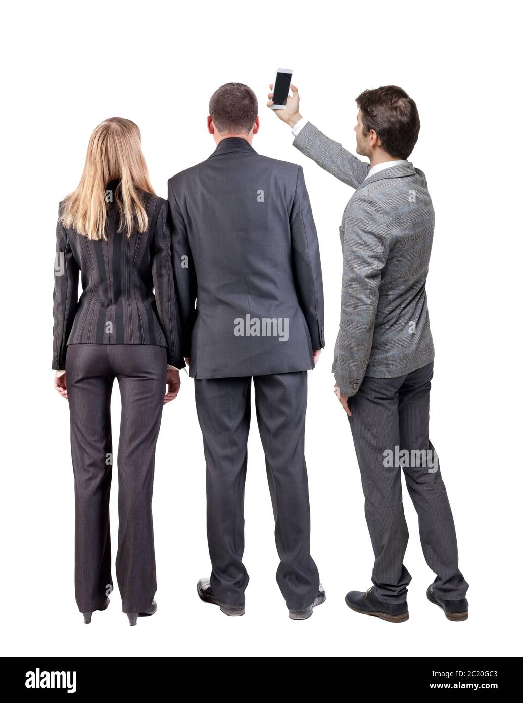 Back view group business people in suit. Business team. Rear view ...