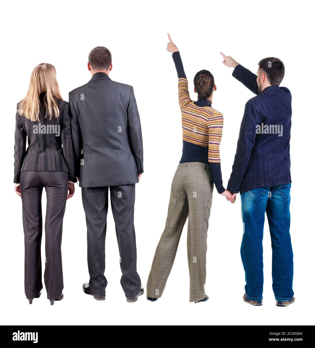 Back view group business people in suit. Business team. Rear view ...