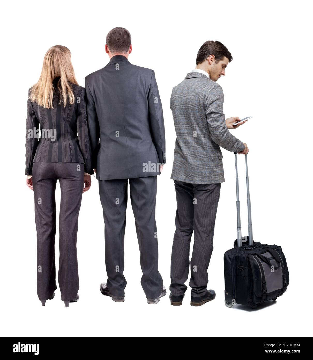 Back view group business people in suit. Business team. Rear view ...