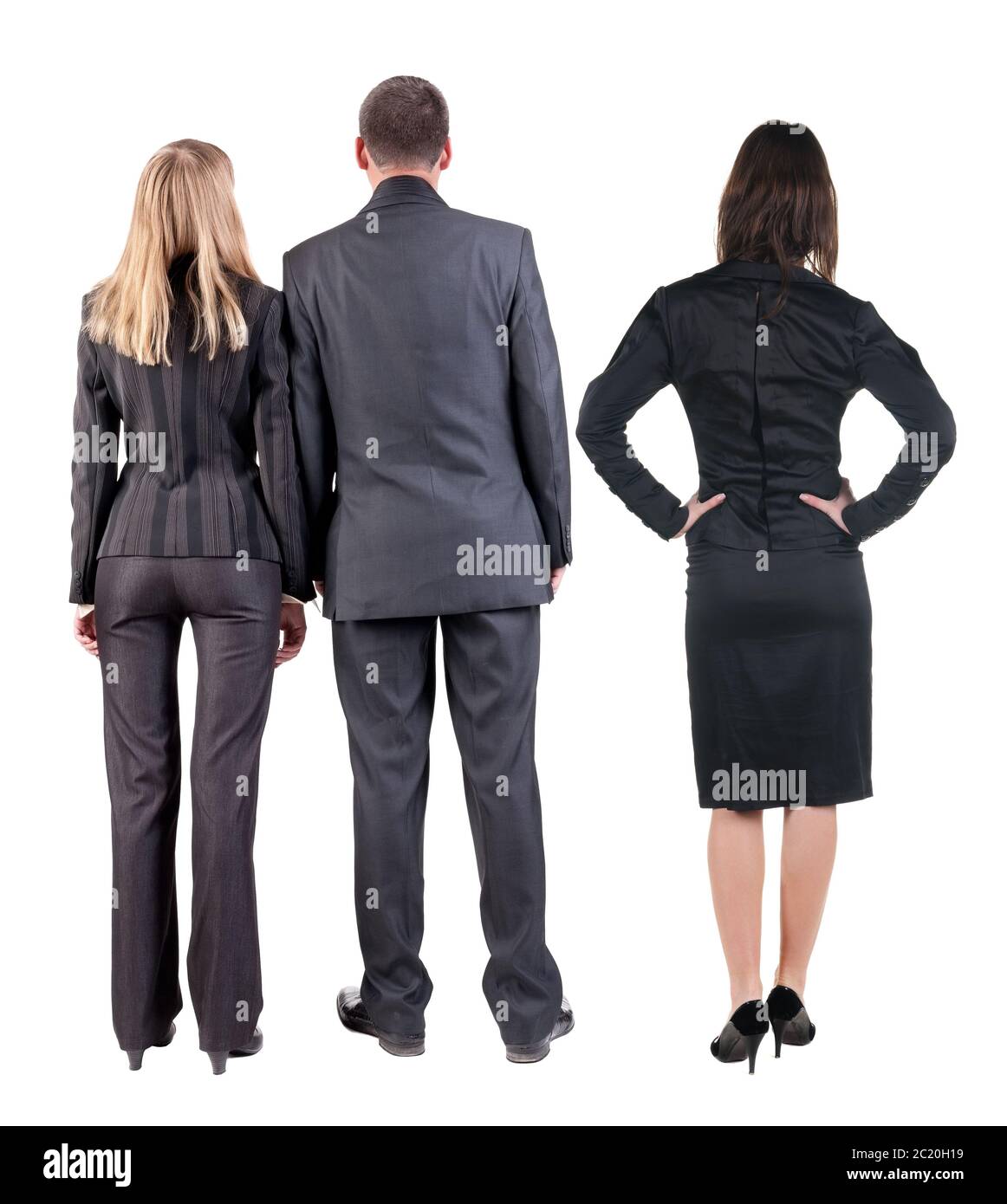Back view group business people in suit. Business team. Rear view ...