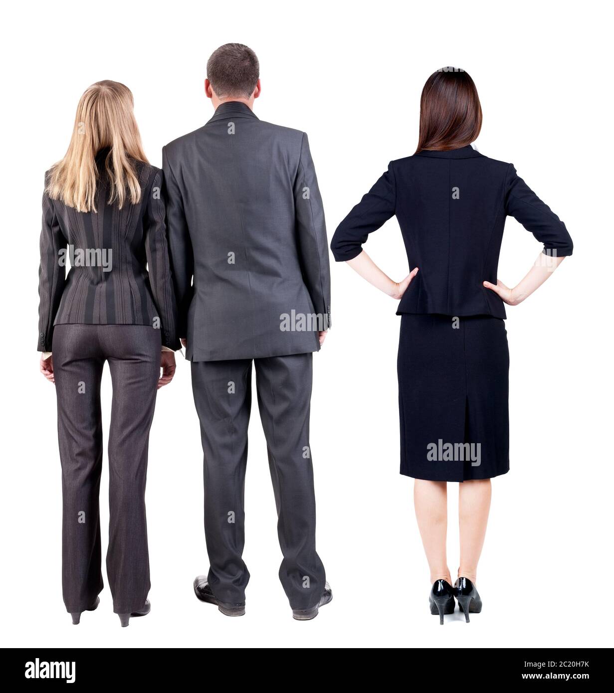 Back view group business people in suit. Business team. Rear view ...