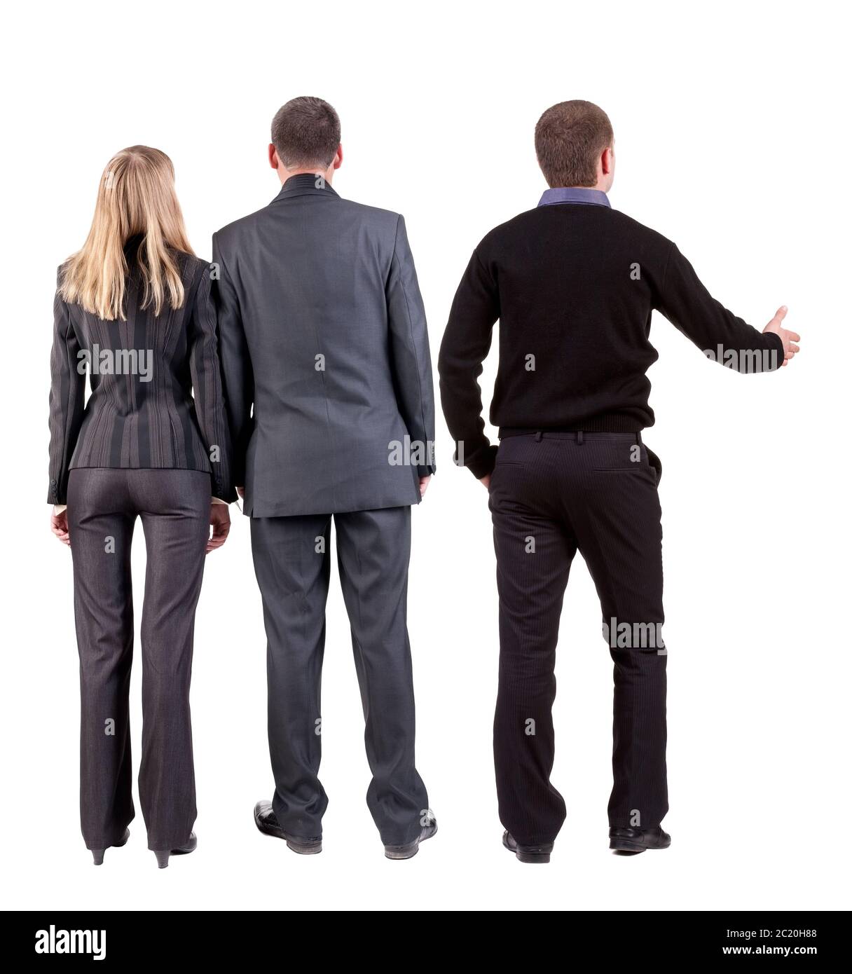 Back view group business people in suit. Business team. Rear view ...