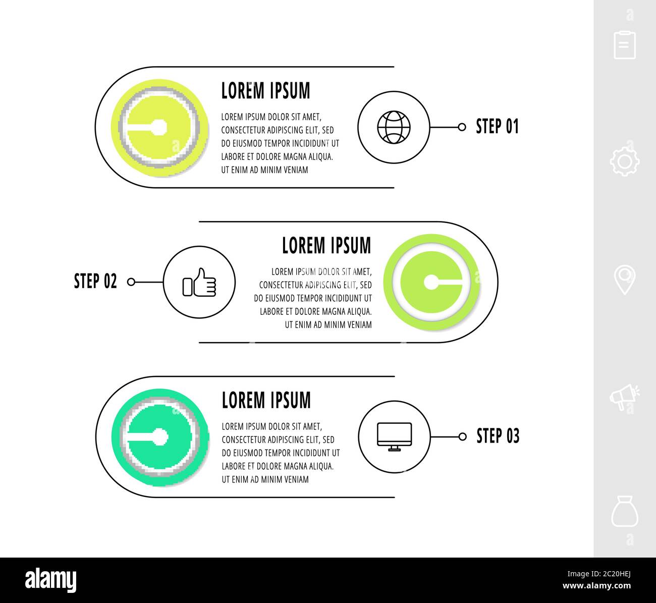 Infographics circular with 3 steps, parts, icons. Flat vector template. Can be used for diagram ...