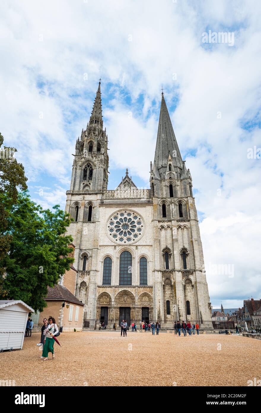Chartres Cathedral, also called Cathedral of Our Lady of Chartres. High ...