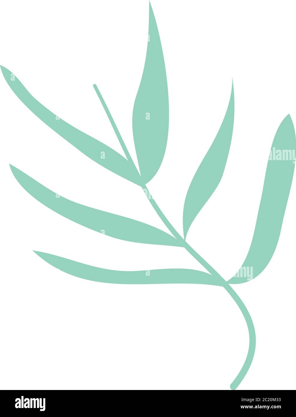 rowan leaf icon over white background, flat style, vector illustration ...