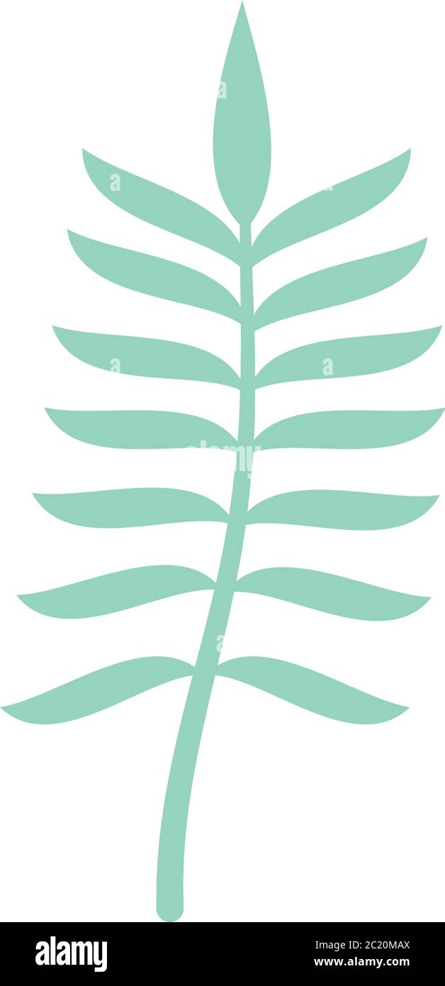 rowan leaf icon over white background, flat style, vector illustration ...